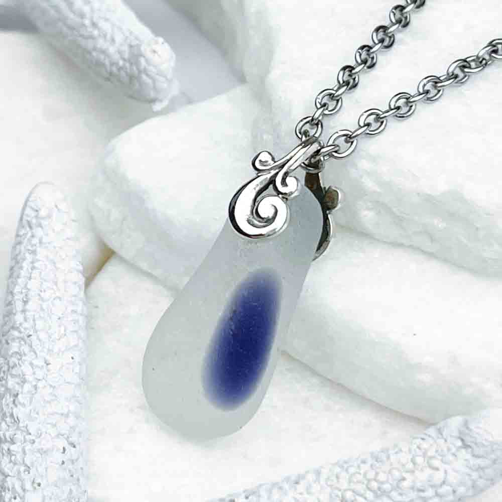 Romantic Purple English Multi Sea Glass Pendant | Real Sea Glass